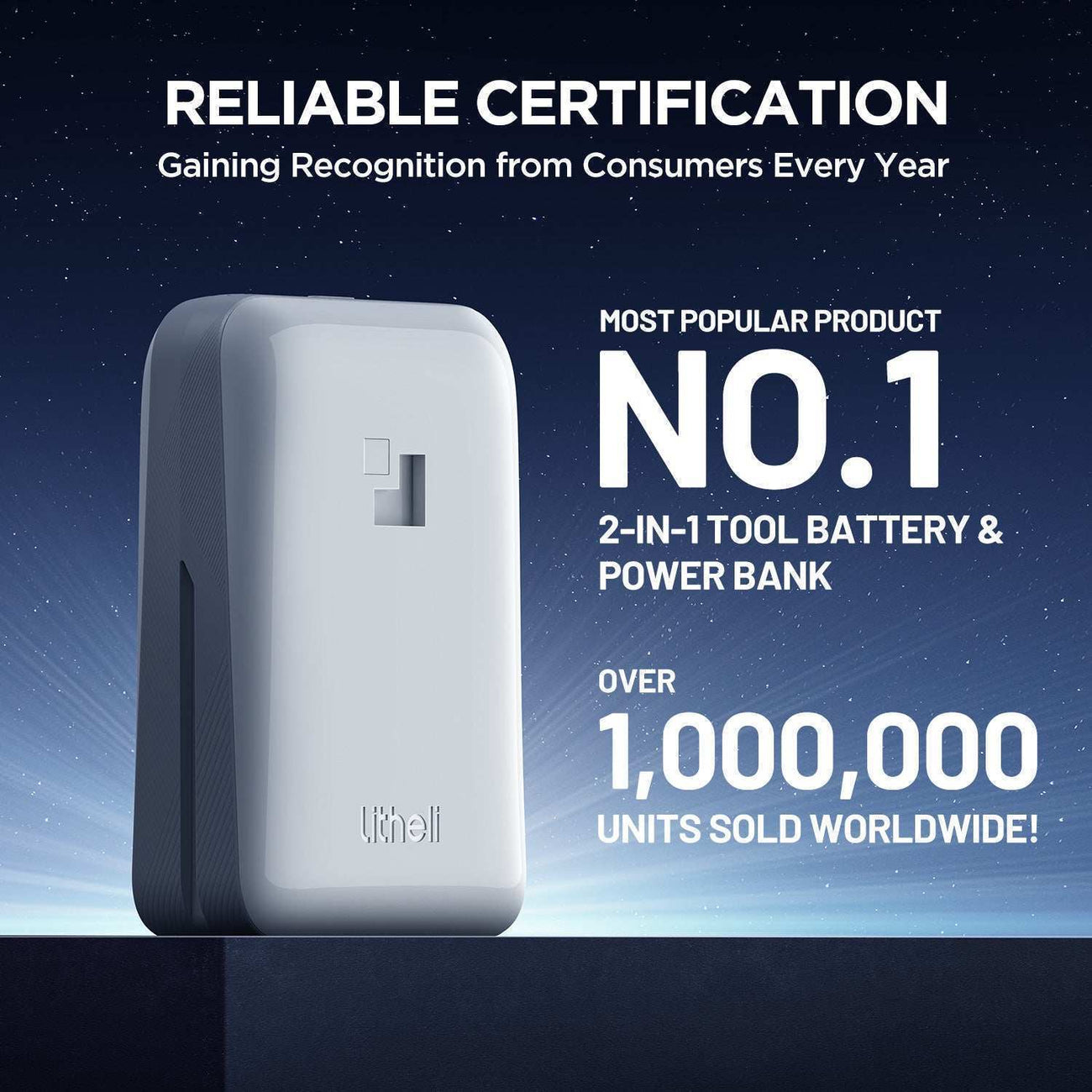 Litheli 4.0Ah 2-in-1 Tool Battery & Power Bank White
